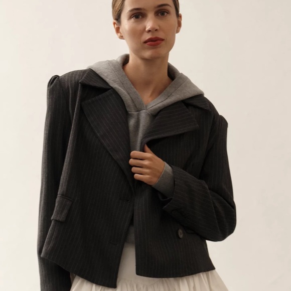 NWT Anthropologie Maeve 80s Boxy Blazer Jacket Size Large